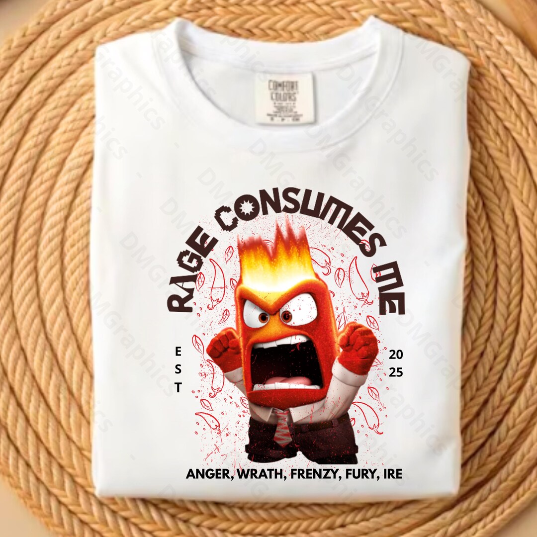 Angry Shirt PNG, Rage Consumes Me Tee, Funny Pixar Png, Anger Character ...