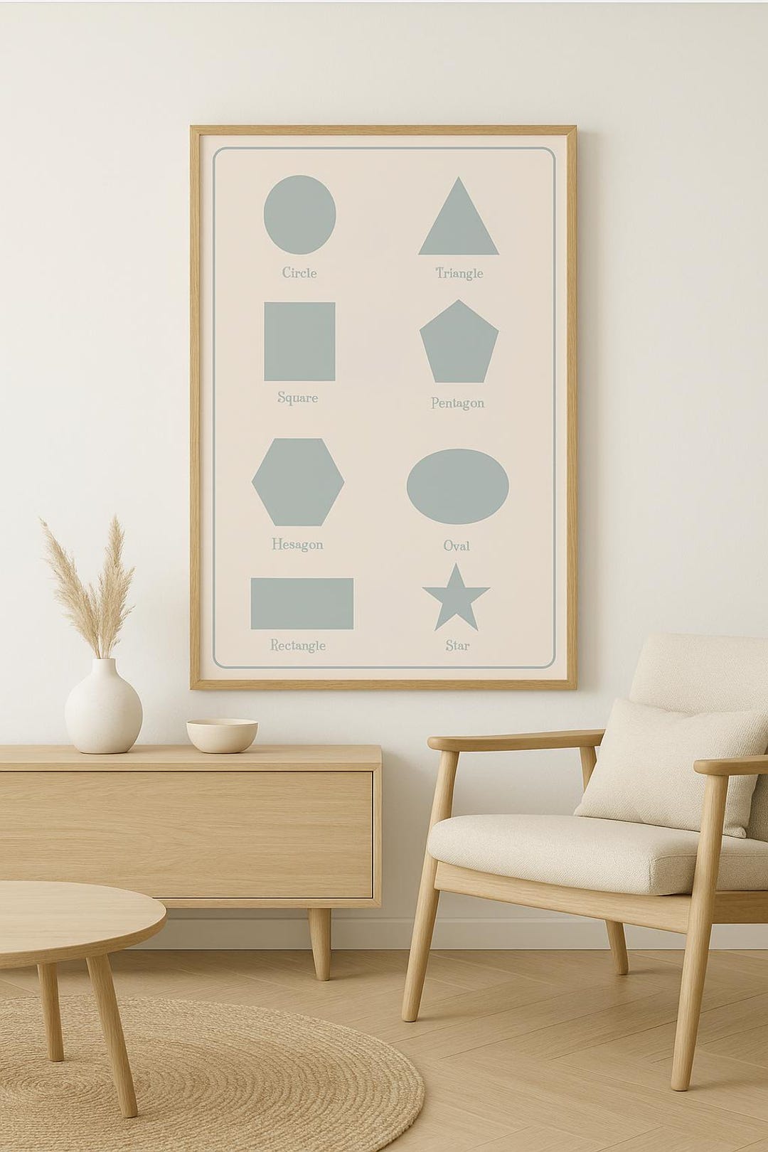 Shapes - Educational Wall Art for Kids, Classroom Nursery Decor - Etsy UK