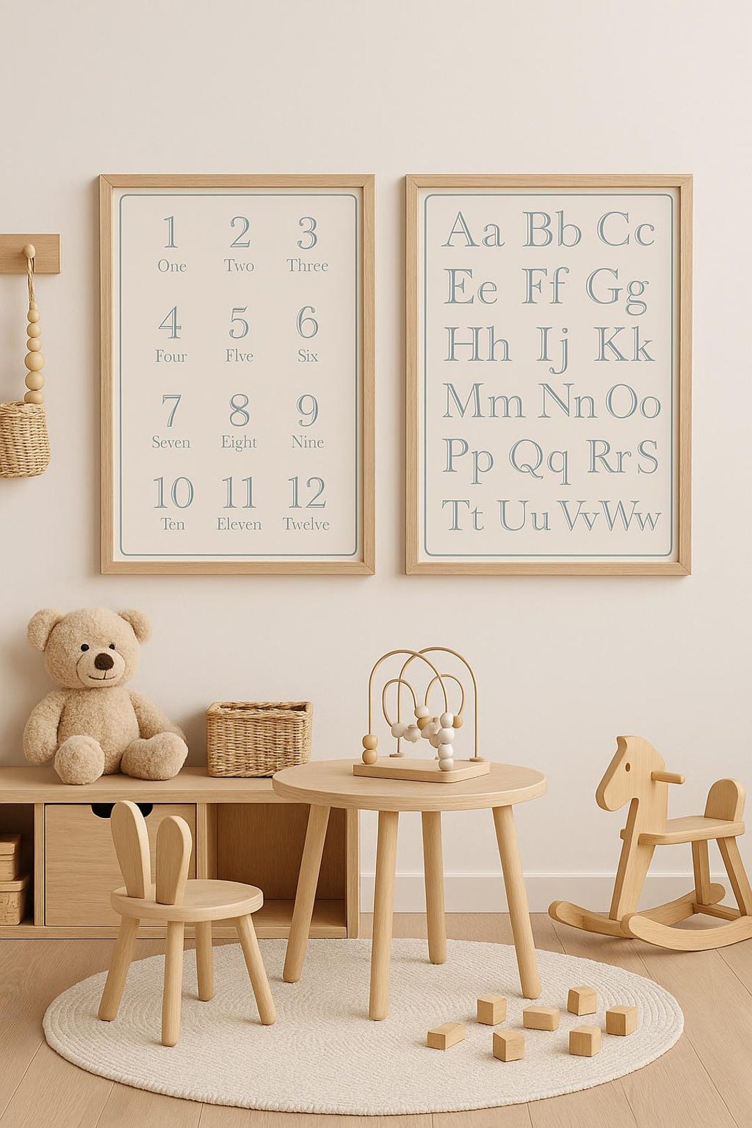 Alphabet & Number Prints – Educational Wall Art for Kids, Classroom ...