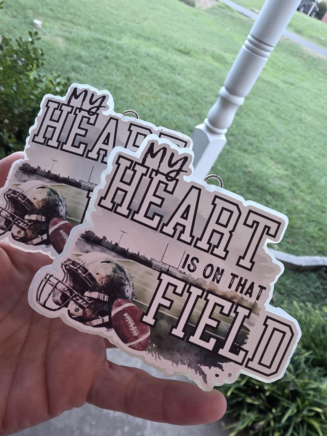 Football Car Freshie: Mom Car Accessories, Heart on Field - Etsy