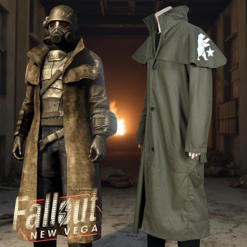 Fallout New Vegas Veteran Ranger Duster Coat NCR Ranger Cosplay Costume ...
