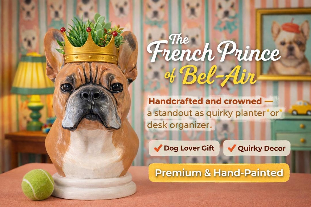 The French Prince of Bel-air – French Bulldog Bust Planter | Quirky Dog ...