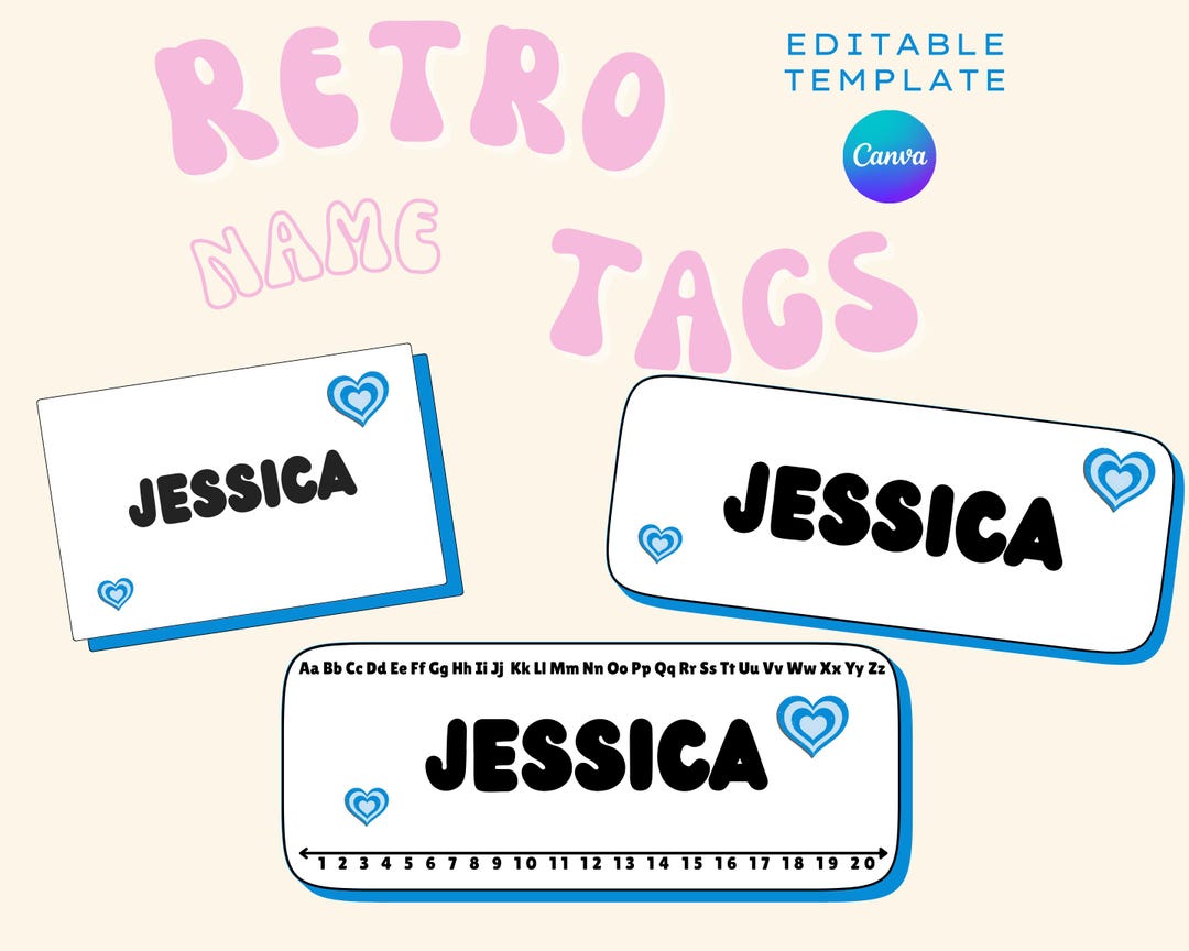Groovy Retro Classroom Name Tag Pack | Editable Name Tags | Digital ...