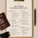 Printable Pre-trip Checklist | Digital Download - Etsy