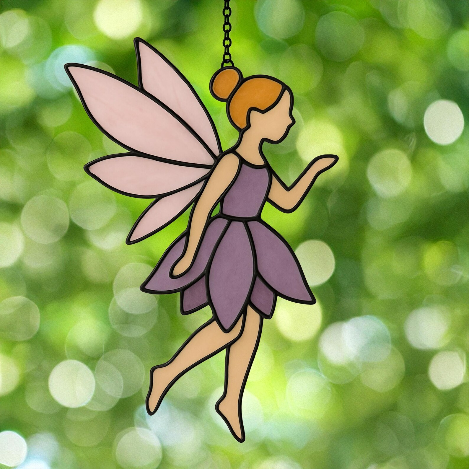 Fairy Stained Glass Pattern, Fairy Stained Glass Template, Fairy ...