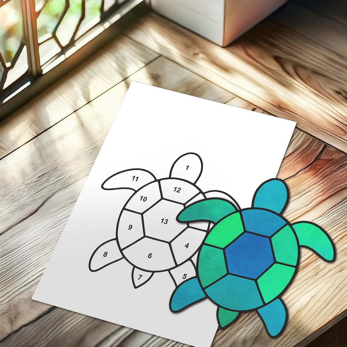 Turtle Stained Glass Pattern, Turtle Stained Glass Template, Turtle ...