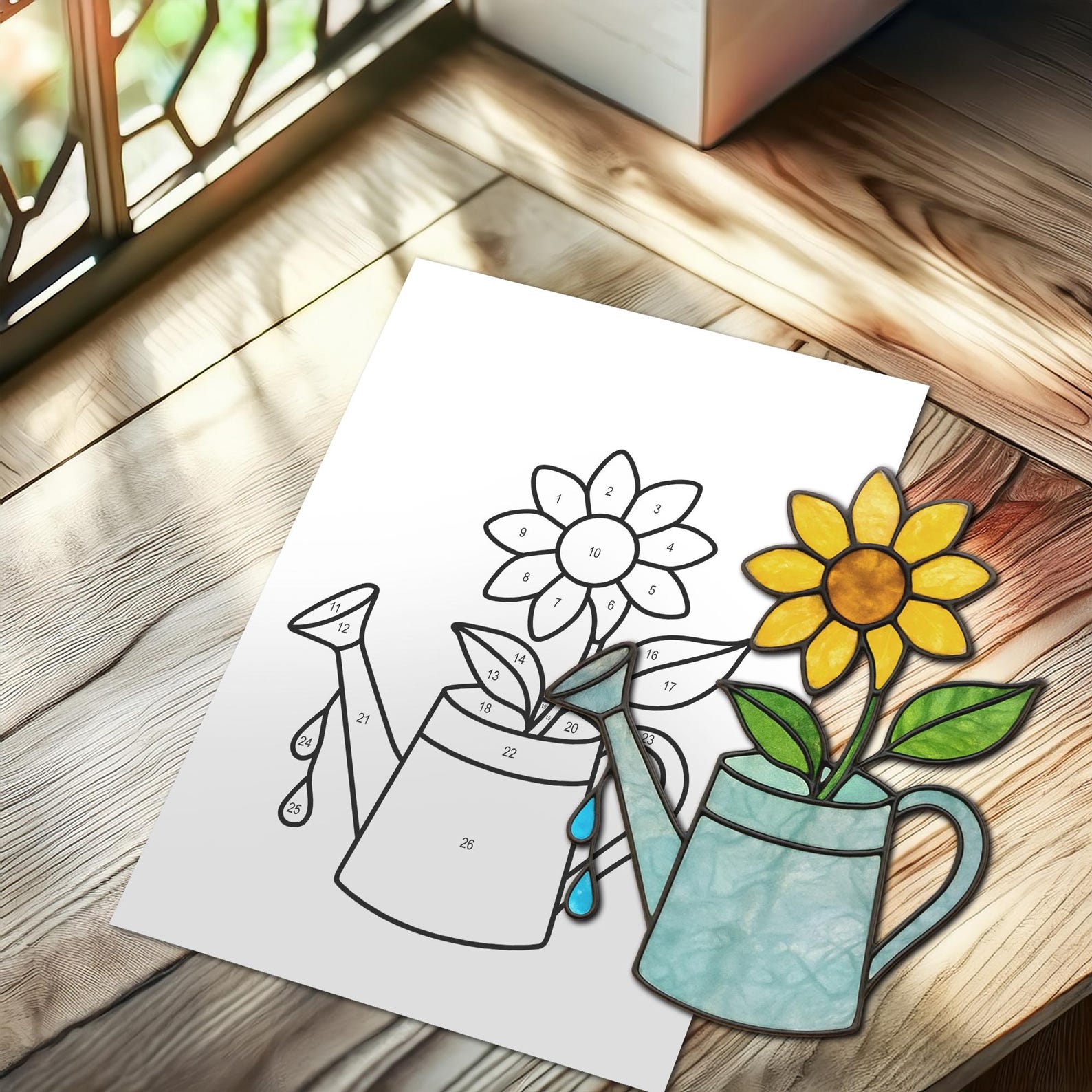 Watering Can Stained Glass Pattern, Watering Can Stained Glass Template ...