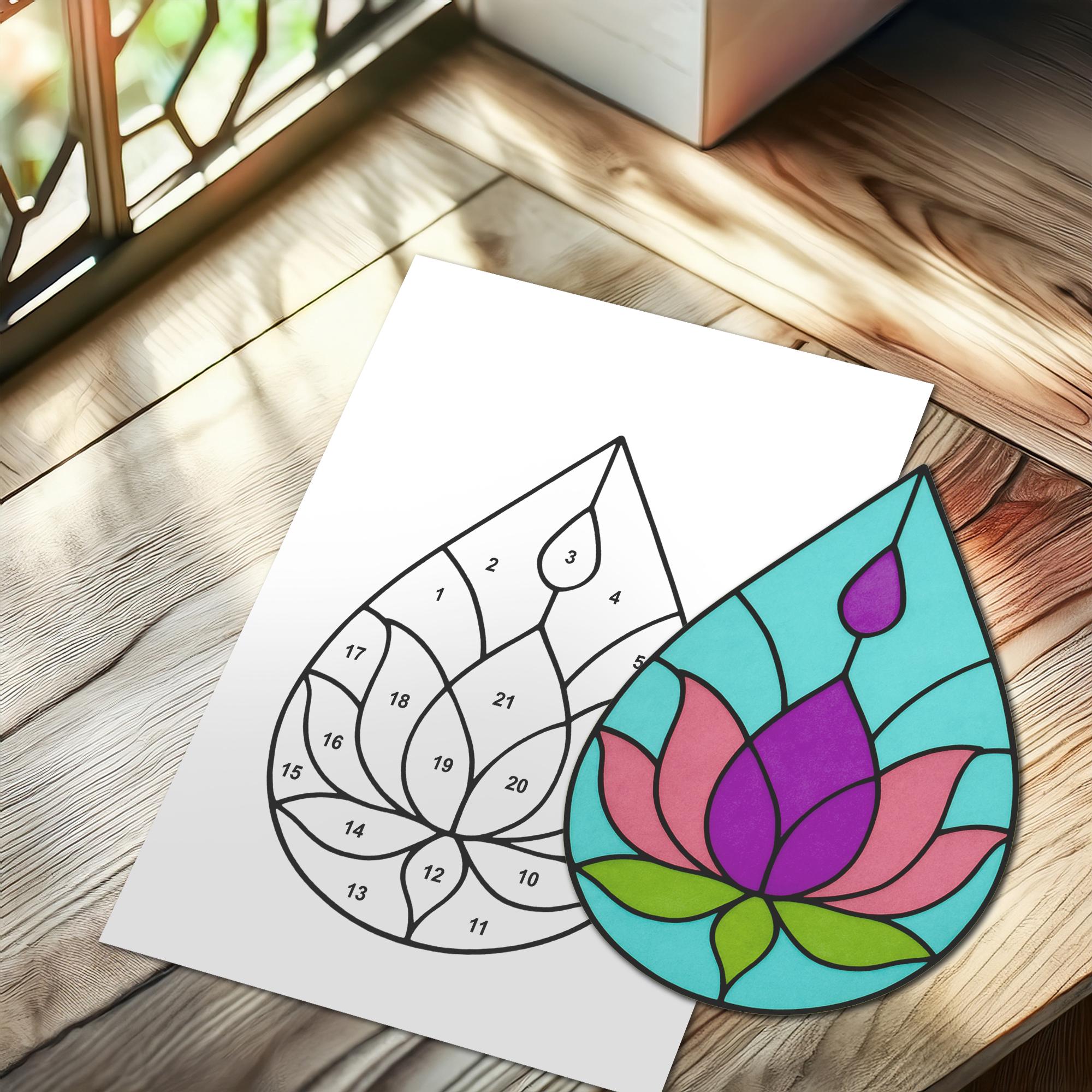 Lotus Flower Stained Glass Pattern, Lotus Flower Stained Glass Template ...
