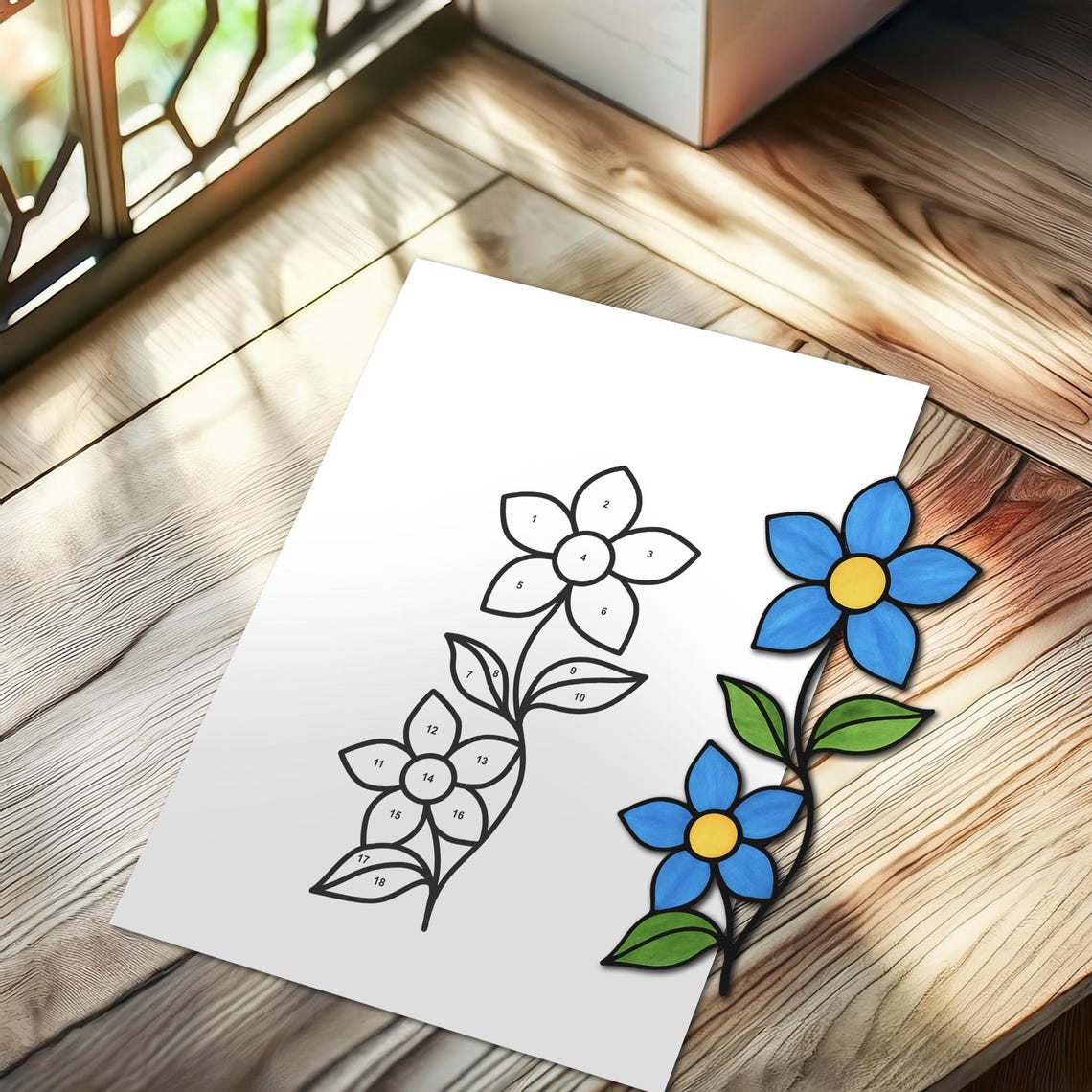 Forget Me Not Flower Stained Glass Pattern, Flower Stained Glass ...