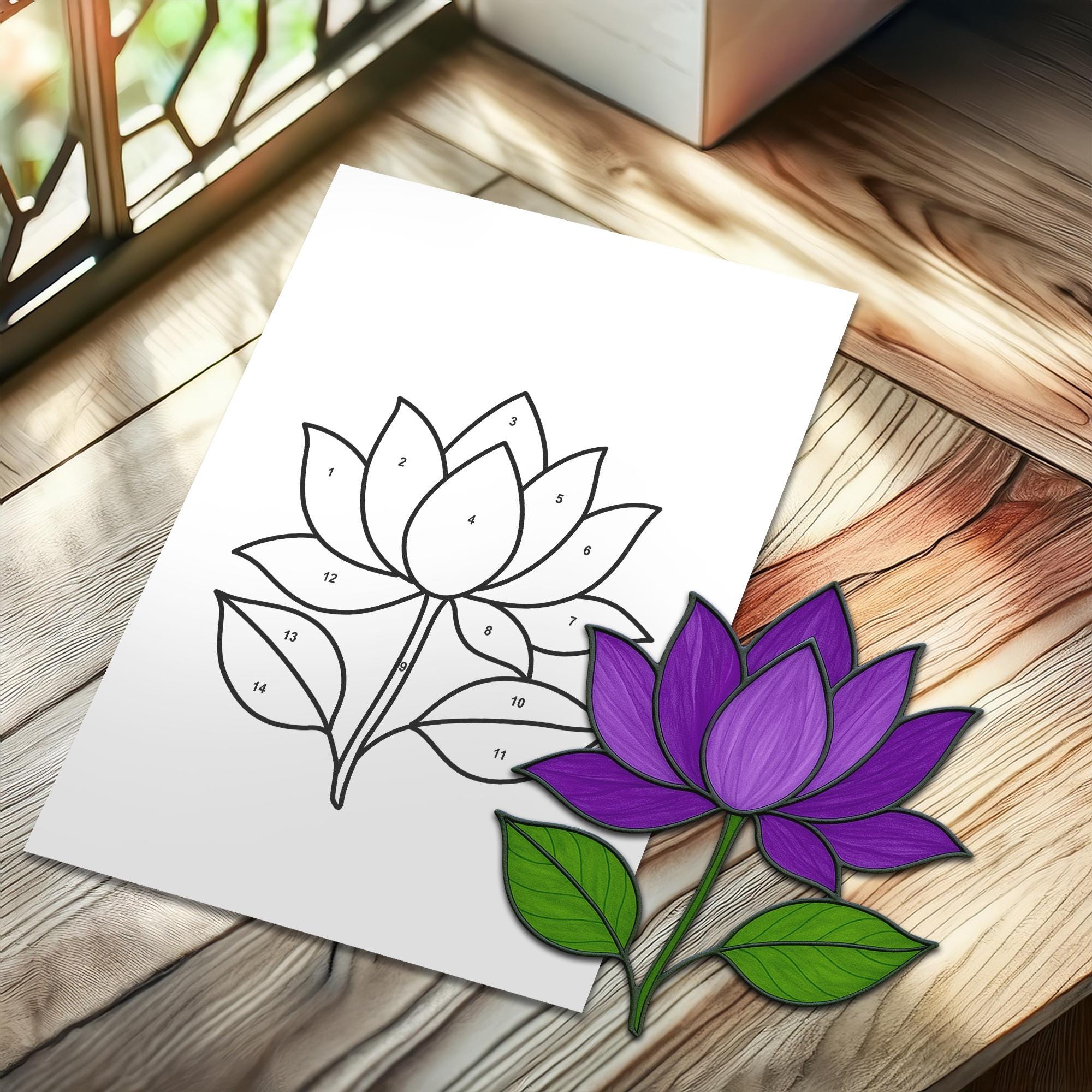 Lotus Flower Stained Glass Pattern, Lotus Flower Stained Glass Template ...