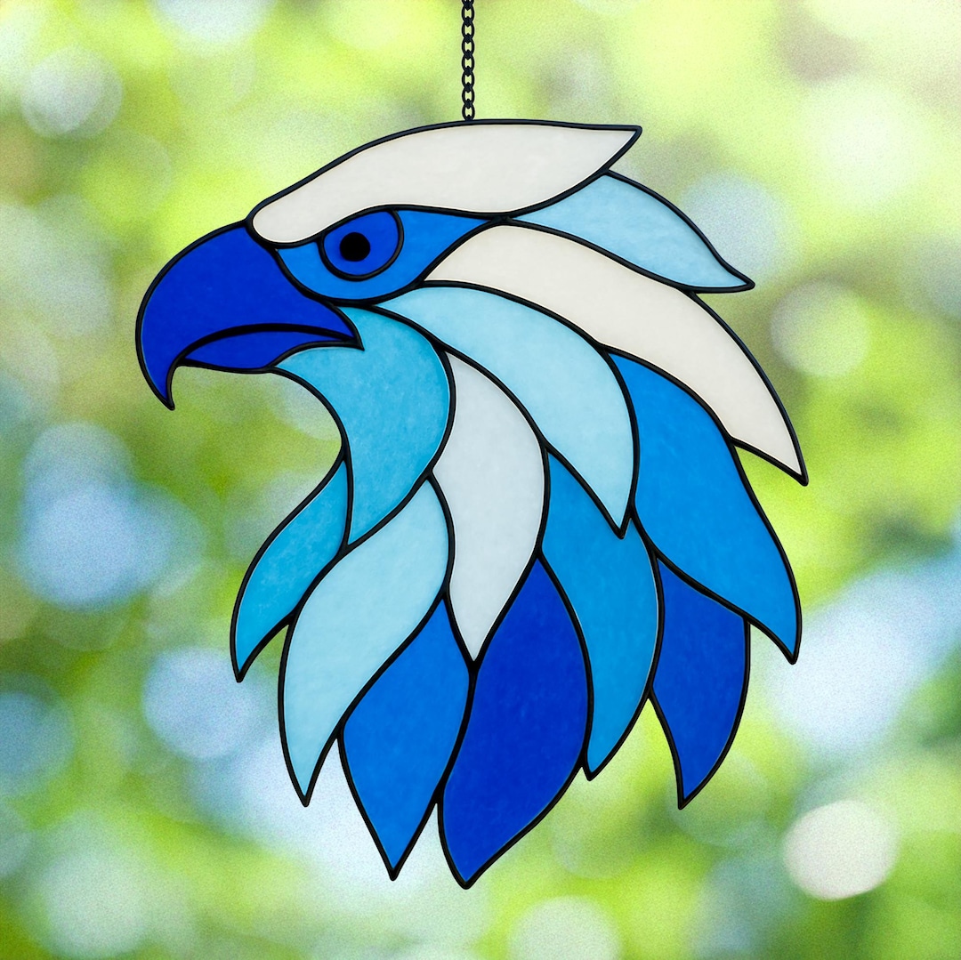 Falcon Stained Glass Pattern, Falcon Stained Glass Template, Hawk ...