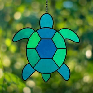 Turtle Stained Glass Pattern, Turtle Stained Glass Template, Turtle ...