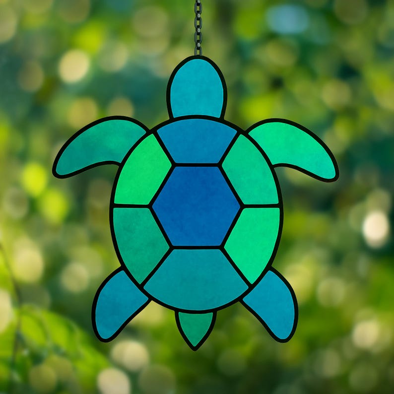 Turtle Stained Glass Pattern, Turtle Stained Glass Template, Turtle ...