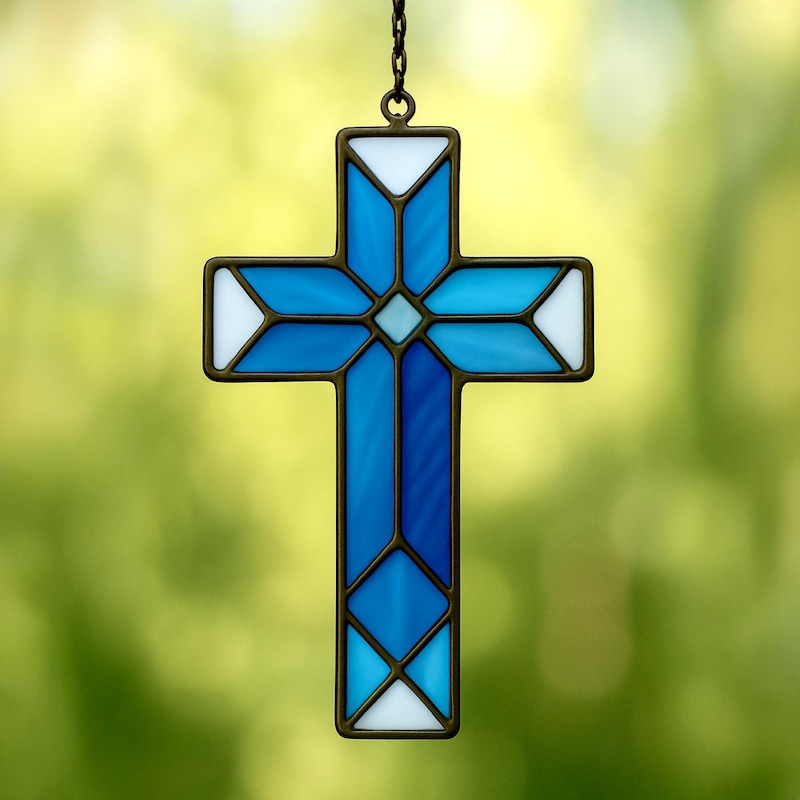 Cross Stained Glass Small - Etsy