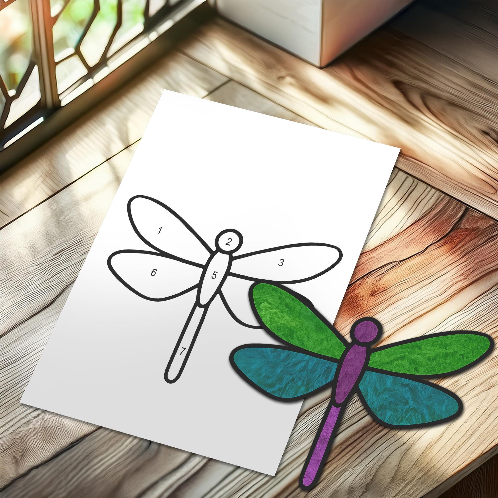 Dragonfly Glass Pattern, Dragonfly Stained Glass Template, Dragonfly ...