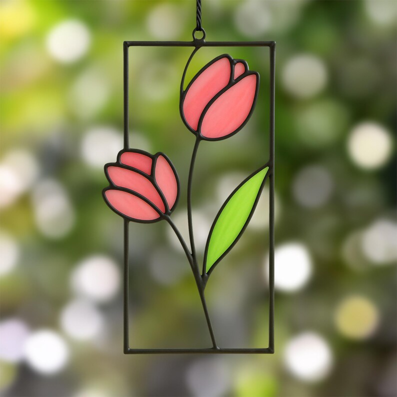 Tulip Flowers Stained Glass Pattern, Tulip Flowers Stained Glass ...