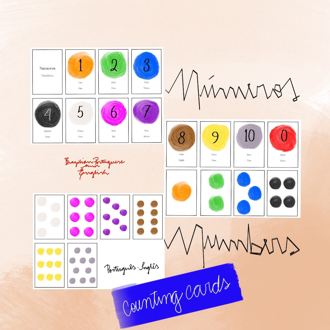 Números- Numbers - Português BR E Inglês - BR Portuguese and English ...