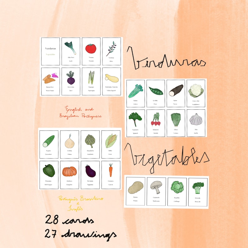 Verduras - Vegetables - Português BR E Inglês - BR Portuguese and ...