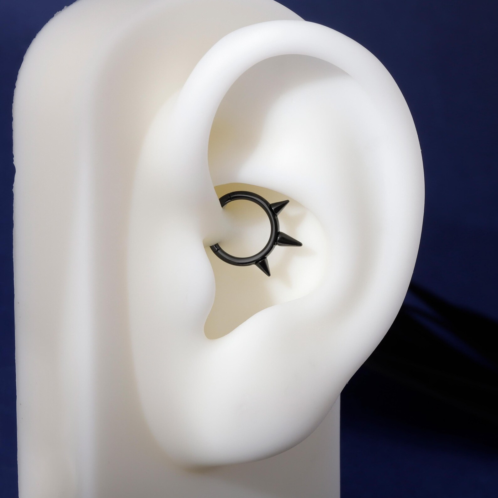 Black Spike Septum Ring| Titanium Gothic Daith Earring| Punk Piercing ...