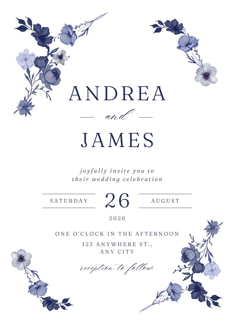 Elegant Floral Wedding Invitation - Etsy