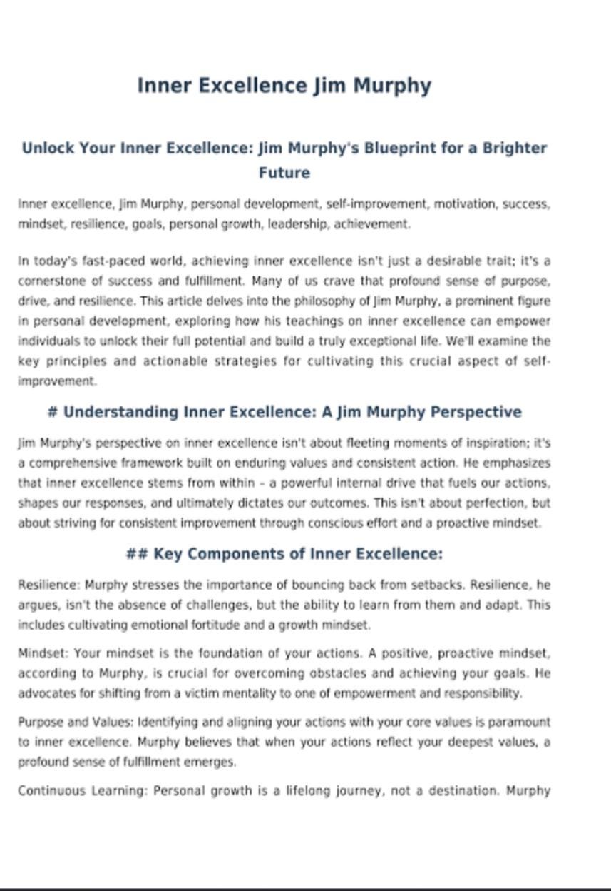Inner Excellence by Jim Murphy - Etsy