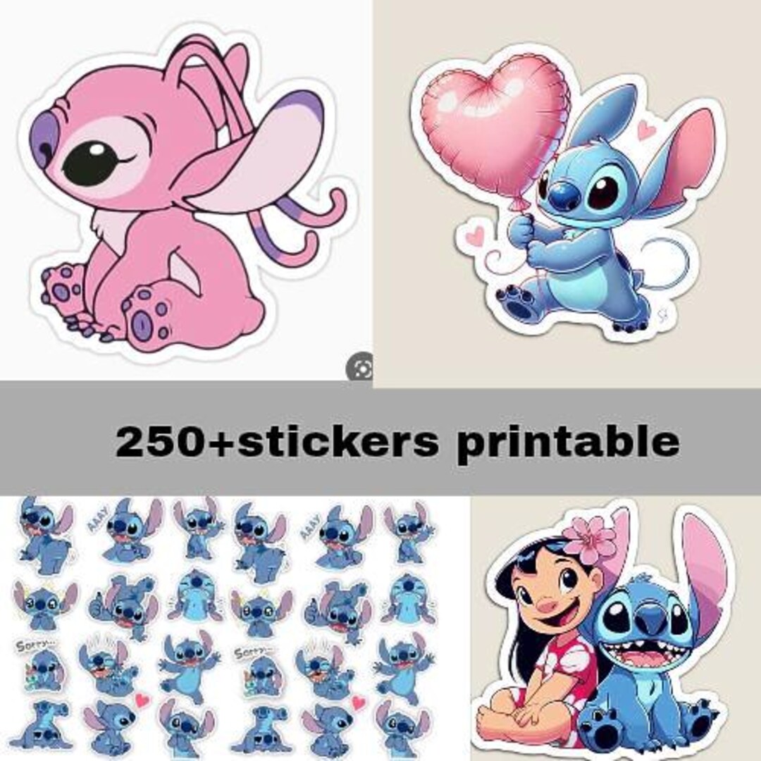 250+ Lilo Stitch Stickers Printable/u Can Print It on Shirts and Mugs ...