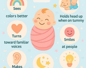 1-month-old Baby Milestones Chart – Printable Development Tracker ...