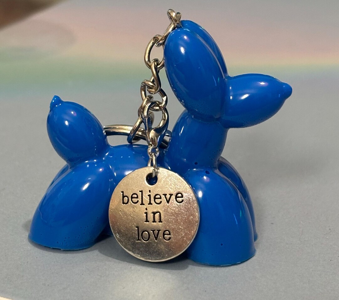Blue Balloon Dog Keyring - Etsy