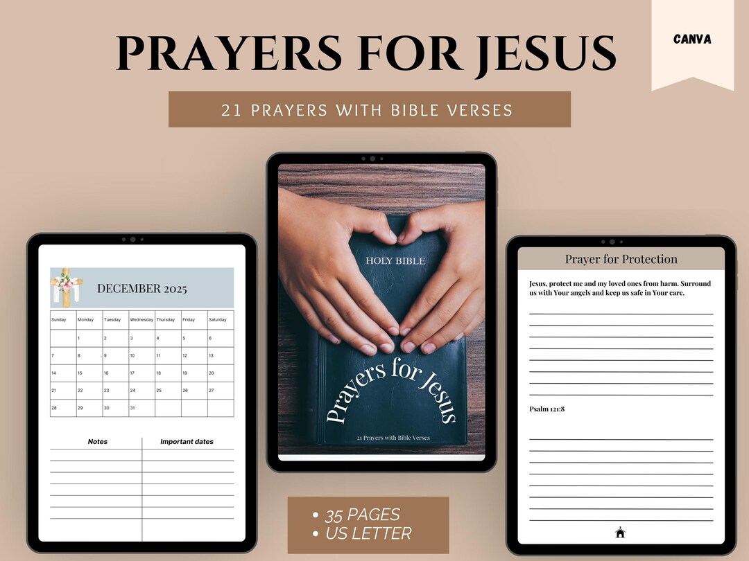 2025 Christian Prayer Planner | Digital Faith Journal & Scripture ...