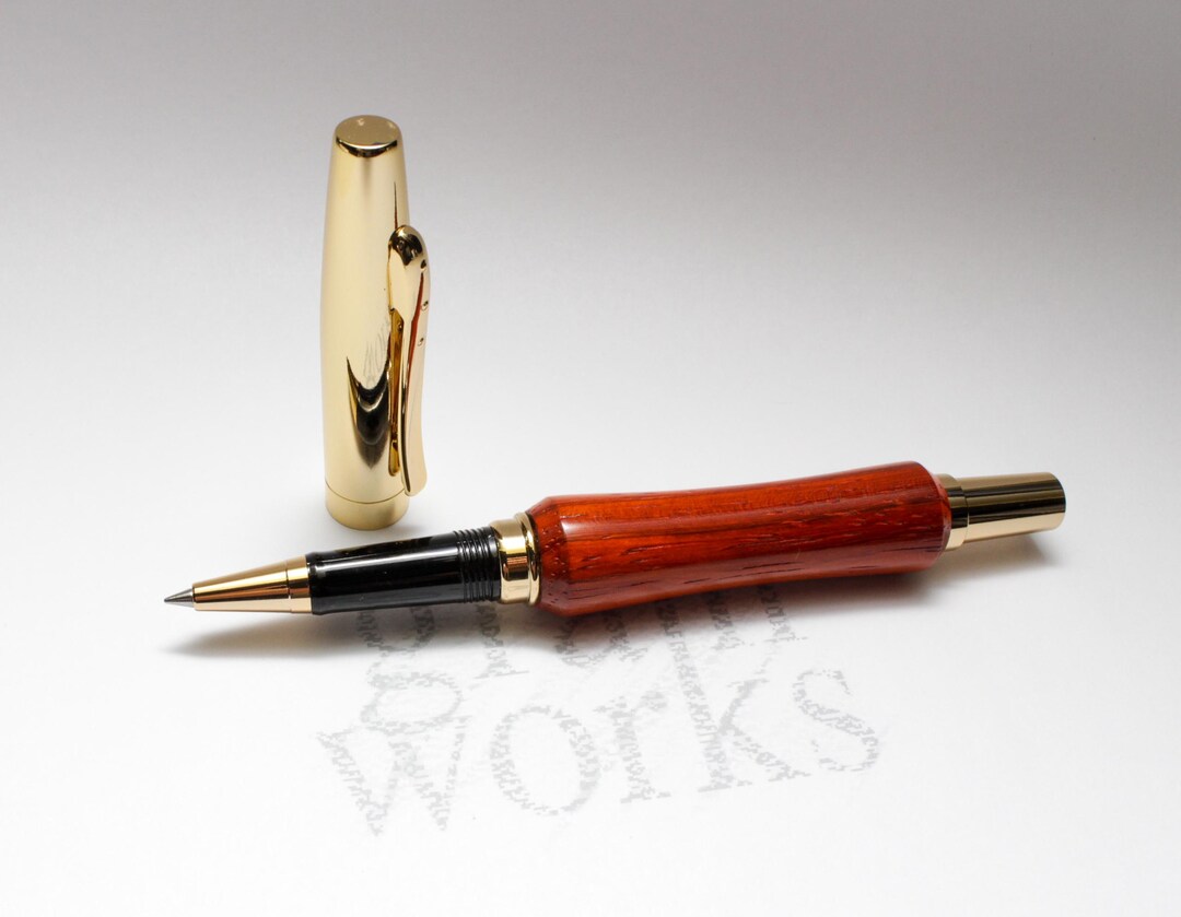 Rollerball Wooden Pen Gift Ready Padauk Wood Pen With 24K Gold Gift for ...