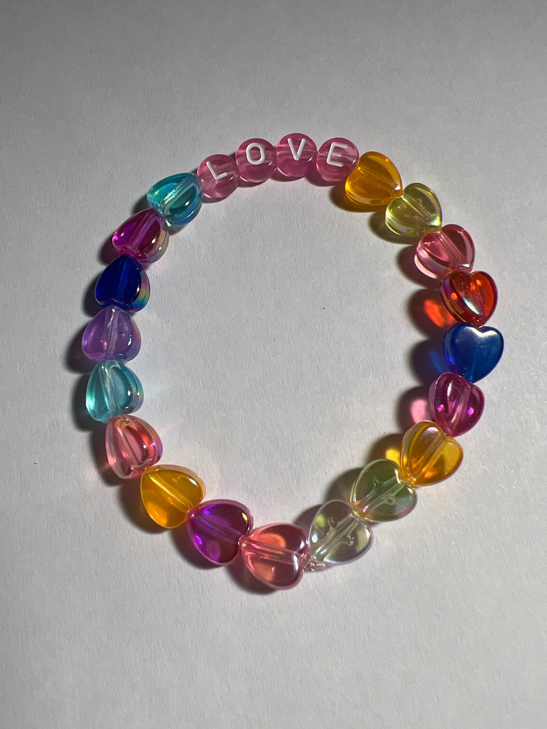 Heart Beaded Love Bracelet - Etsy