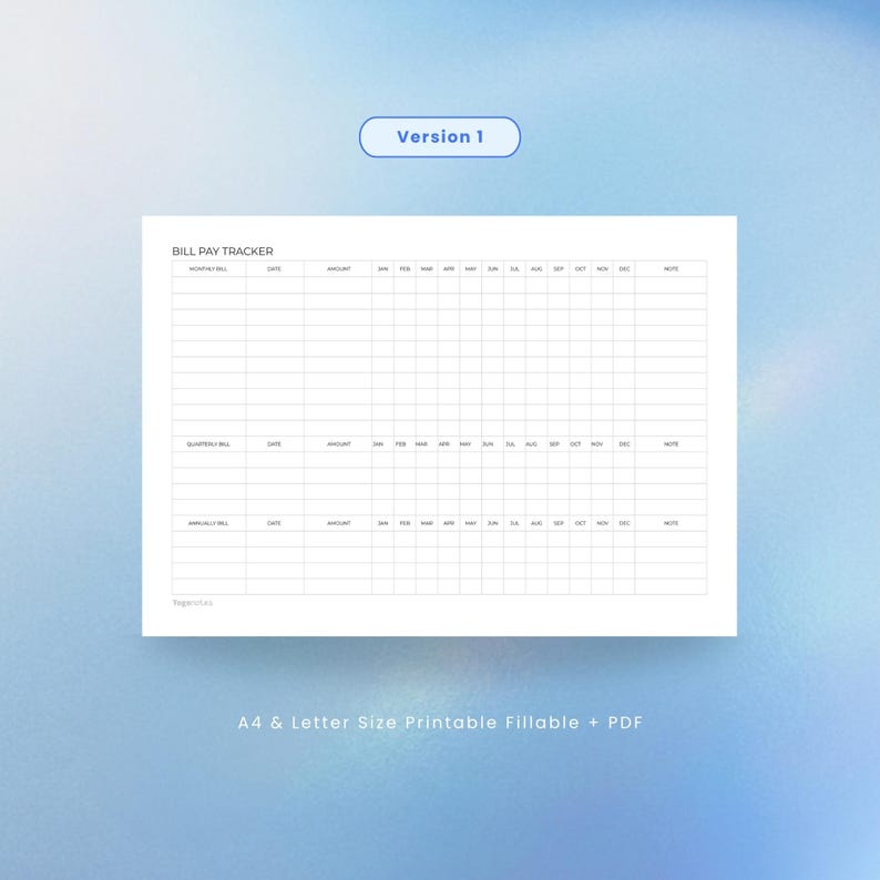 Bill Pay Organizer Checklist, Monthly Bill Planner Printable, Debt ...