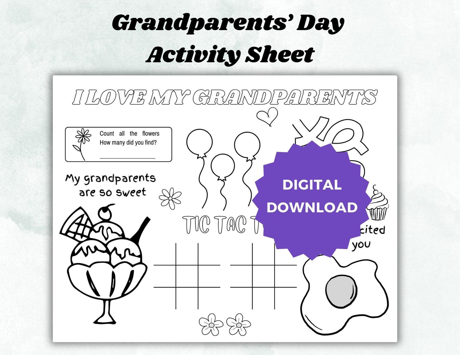 Grandparent Day Activity Sheet 2025, Coloring Printable, All About My ...