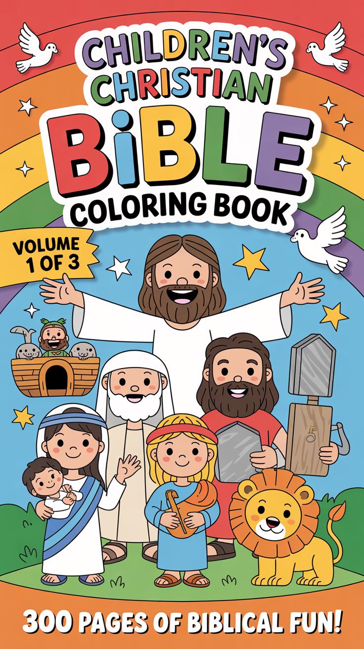 Largest Christian Bible Coloring Book Part 1 for Kids - 300 Pages + 150 ...