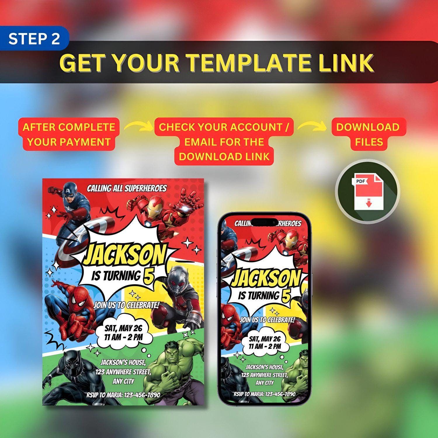 Editable Superhero Birthday Invitation Editable Template, Avengers ...