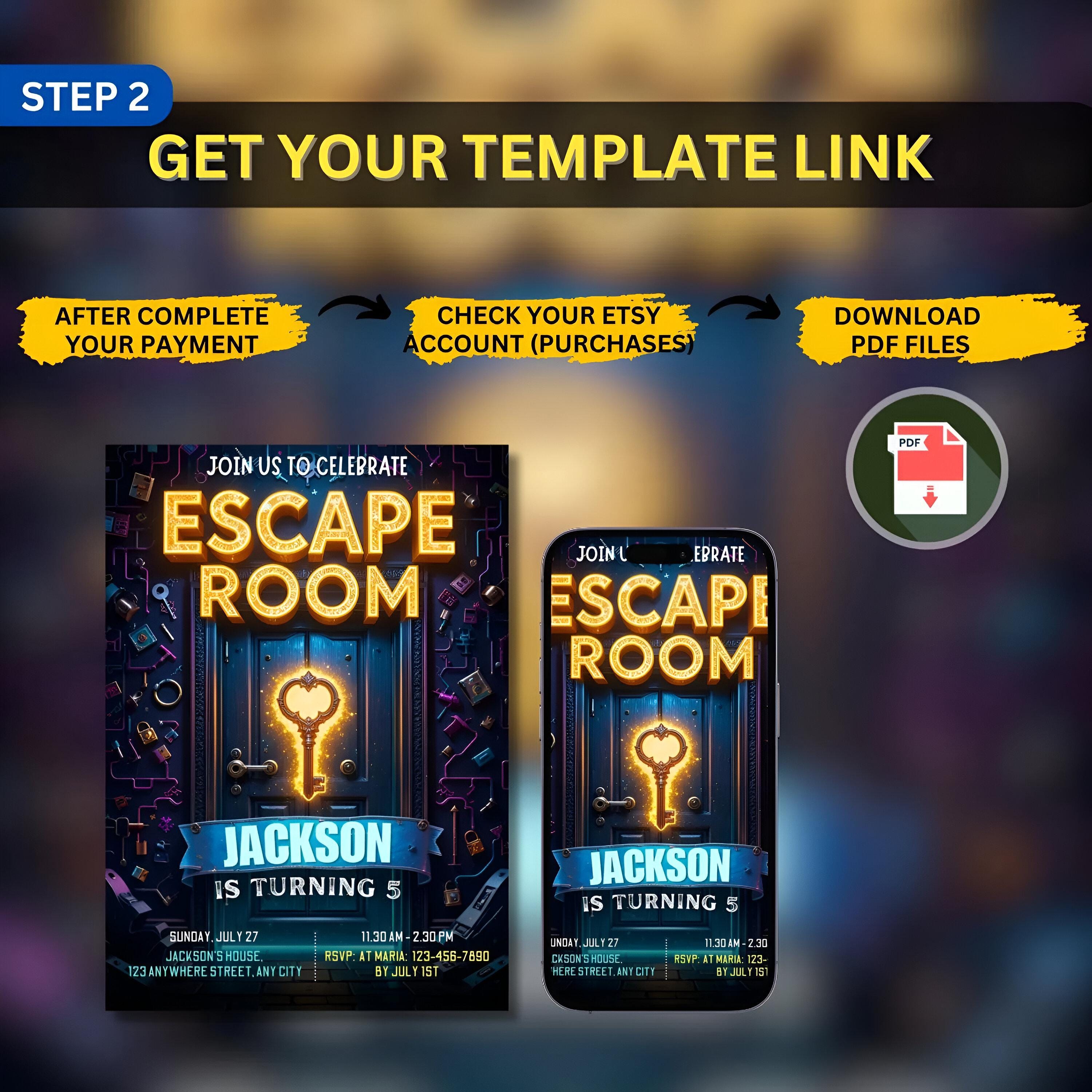 Editable Escape Room Birthday Invitation, Mystery Party Invite, Puzzle ...