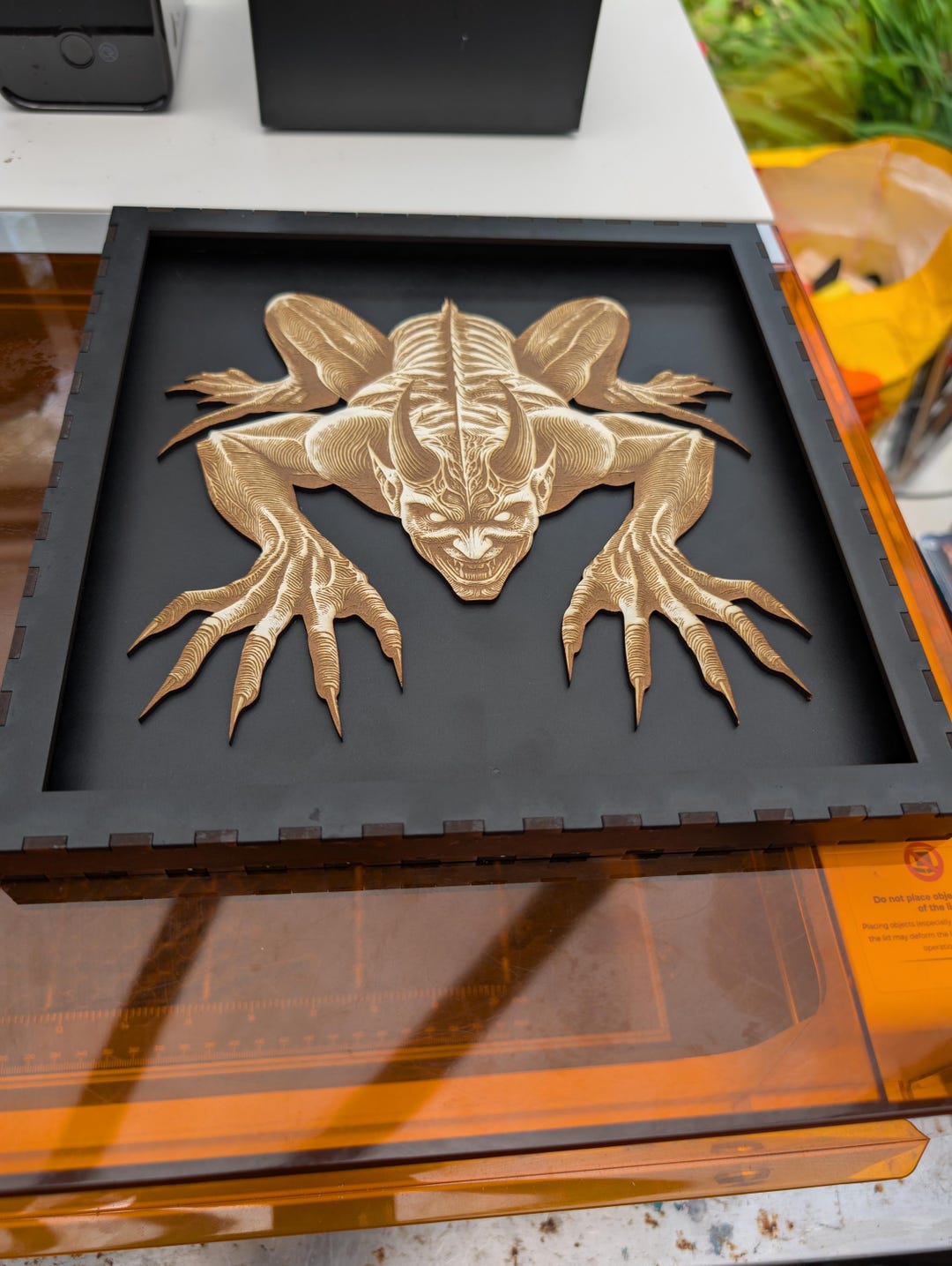 3D Illusion Demon in Box Frame - Etsy