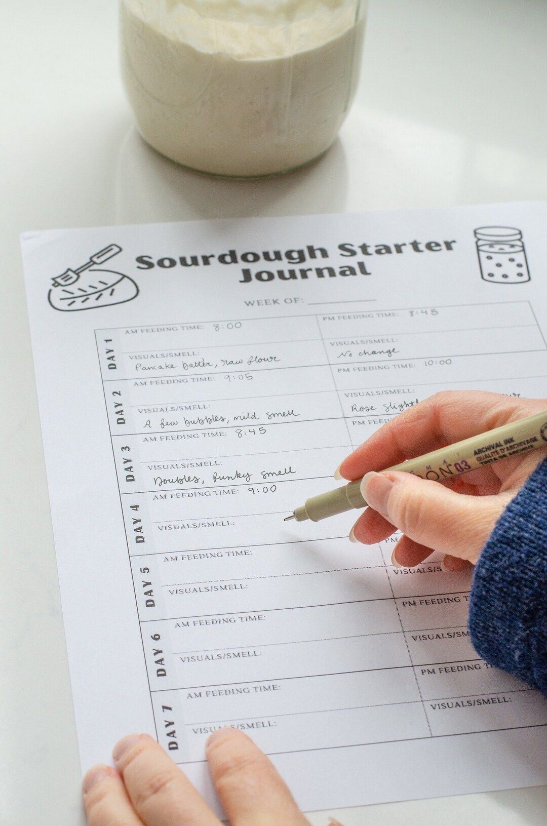 Sourdough Starter Journal Printable Journal Page Digital Download - Etsy