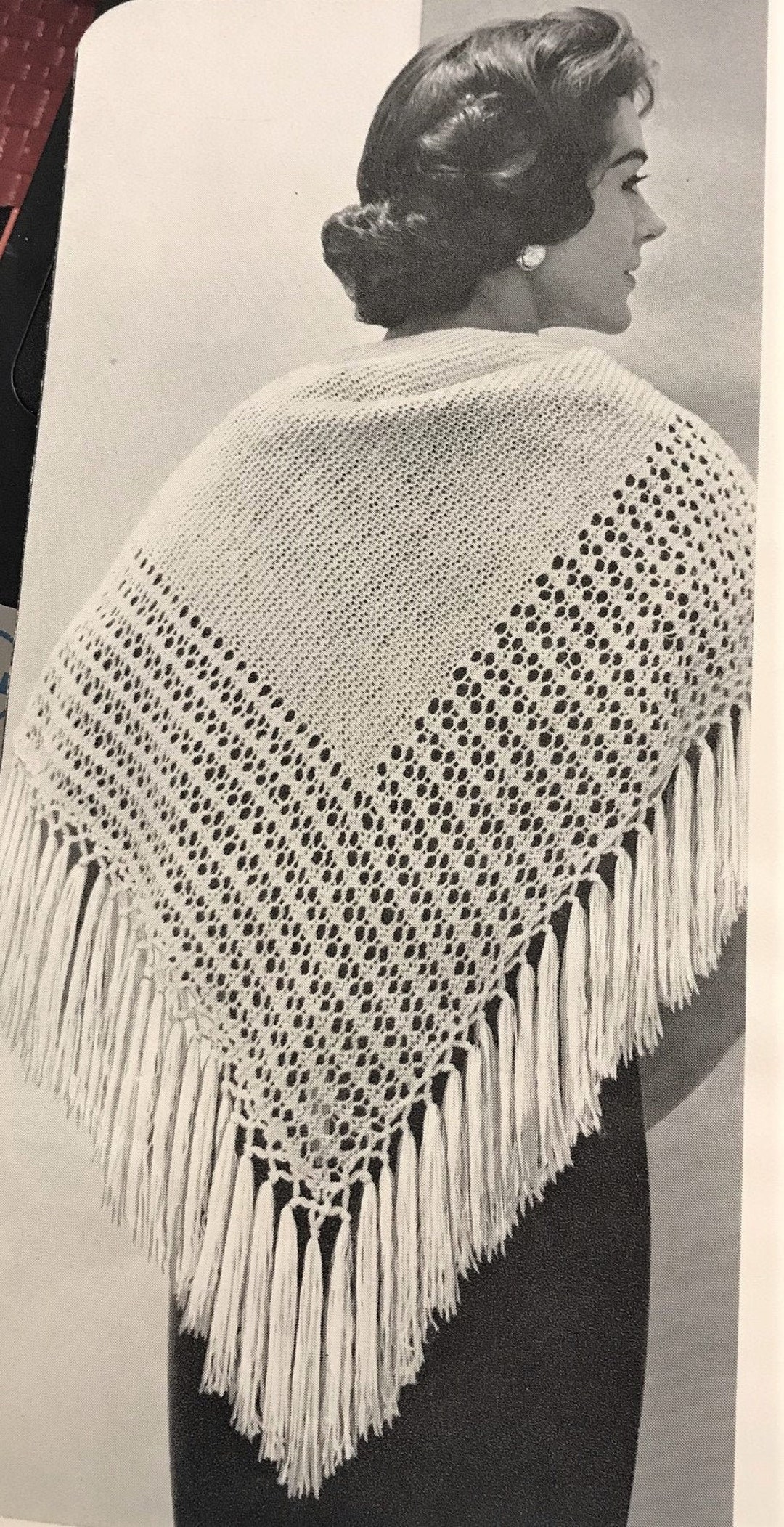 Knit Shawl Pattern, Vintage 1950's - Etsy