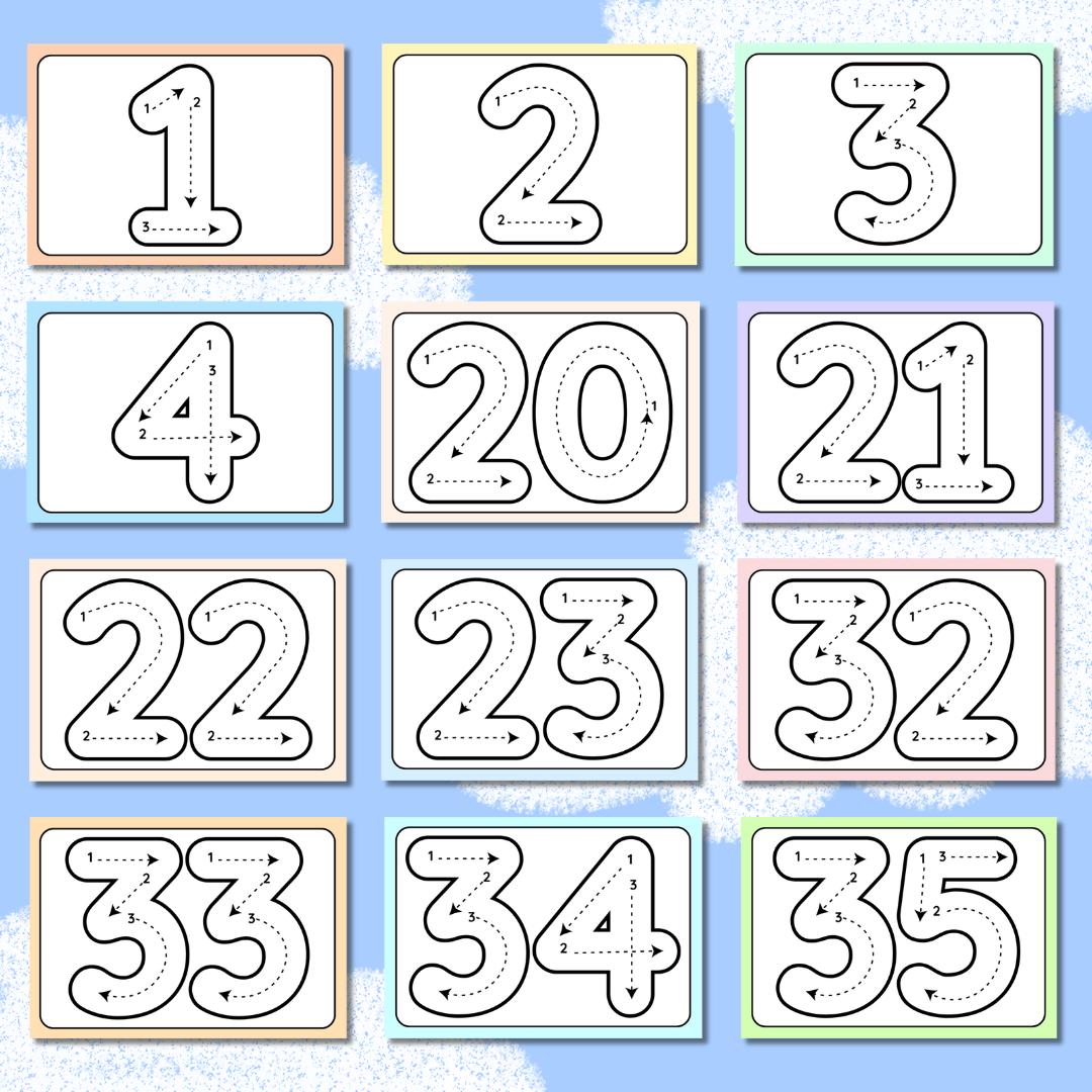 Number Tracing Cards | Number Tracing Flashcards | Number Tracing ...