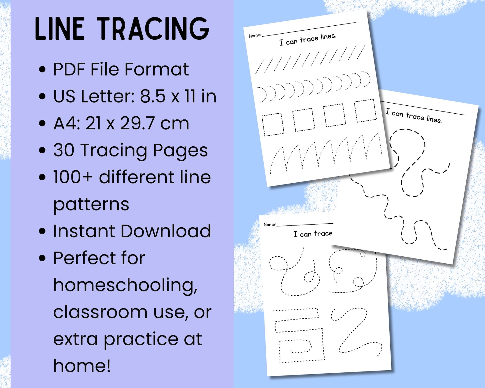 Preschool Tracing Worksheets, Pre-k Tracing Worksheets, Tracing Pages ...