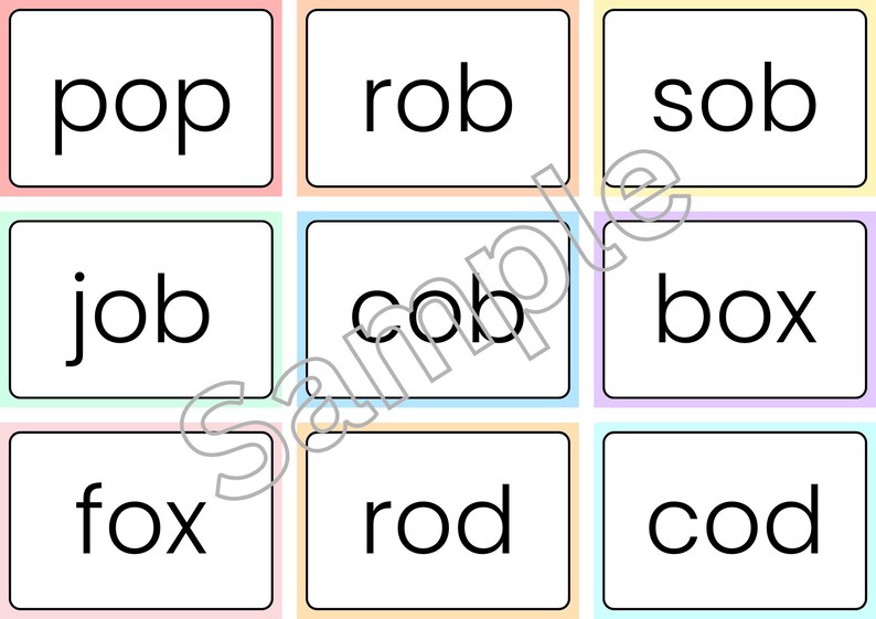 CVC Word Flashcards – Printable Phonics Learning Cards, Digital ...