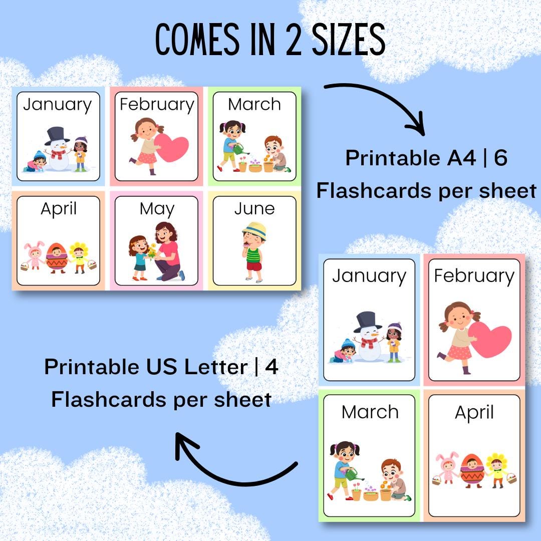 Flashcards Bundle for Kids – Months, Weeks, Weather & Seasons ...