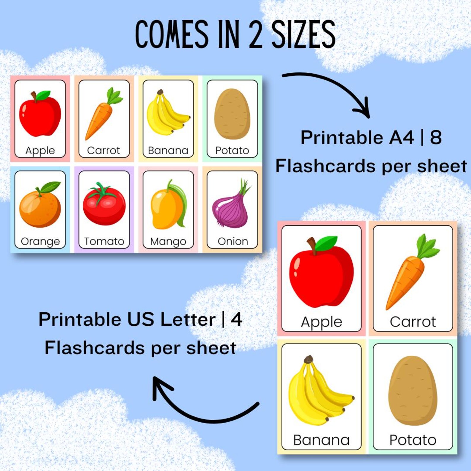 Fruits and Vegetables Flashcards | Fruits Flashcards, Vegetable ...