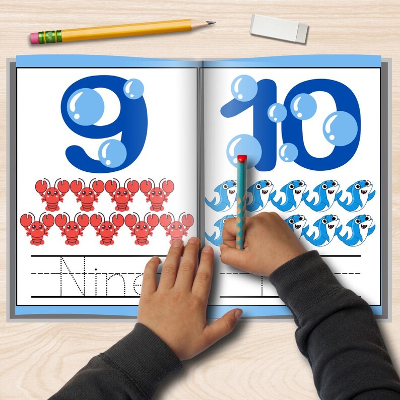 Learning Numbers Book – Printable Tracing, Counting and Coloring, Kids ...
