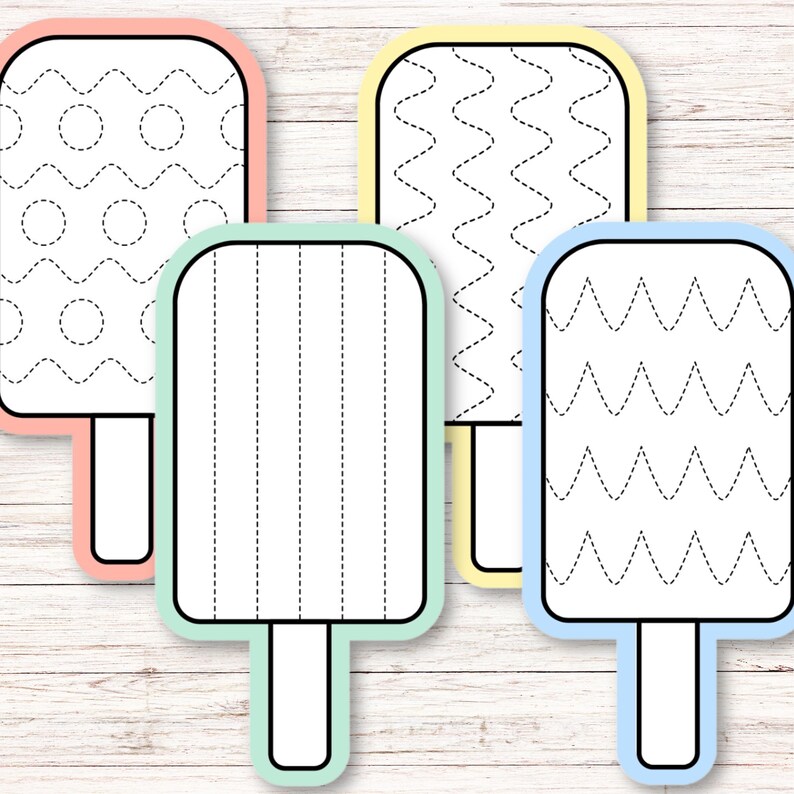 Summer Tracing Card, Preschool Line Tracing Cards, Kindergarten Tracing ...