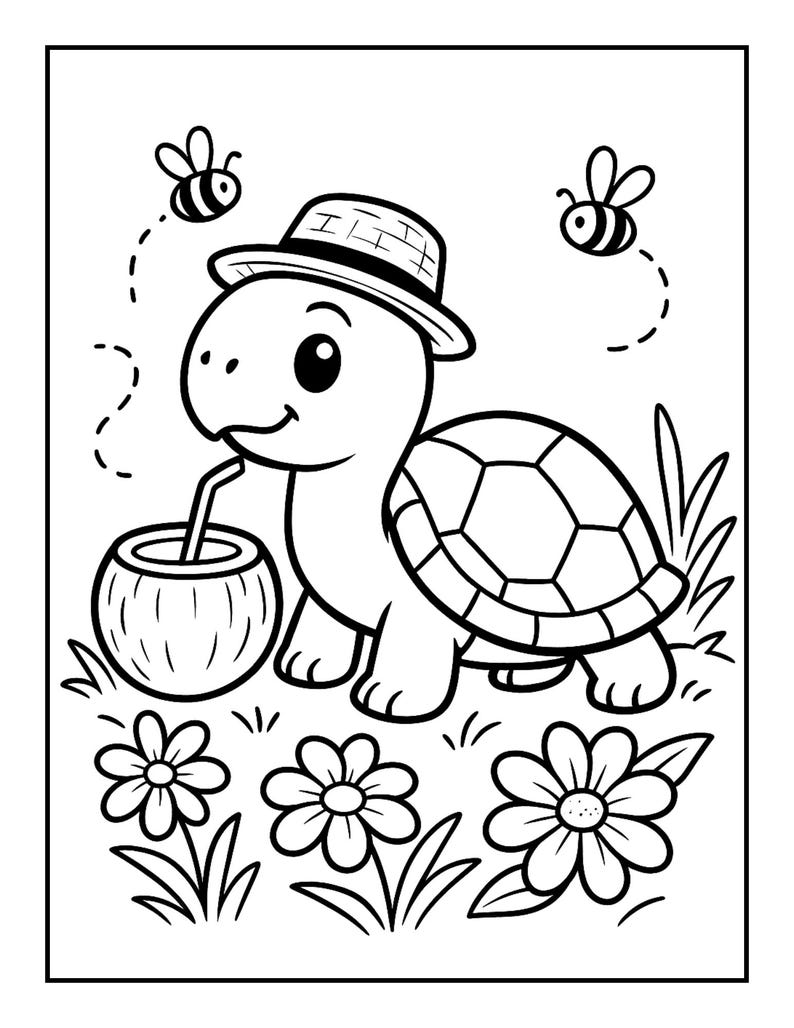 Summer Animals Coloring Book – Cozy Summer Animals Illustrations ...