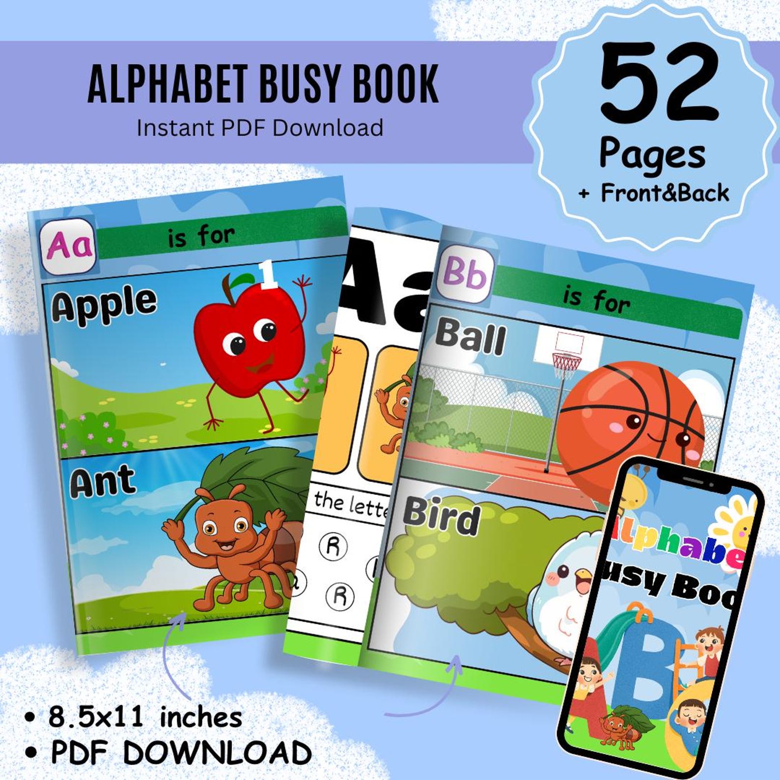 Alphabet Busy Book | A-Z Learning Activities | ABC Busy Book | Busy ...