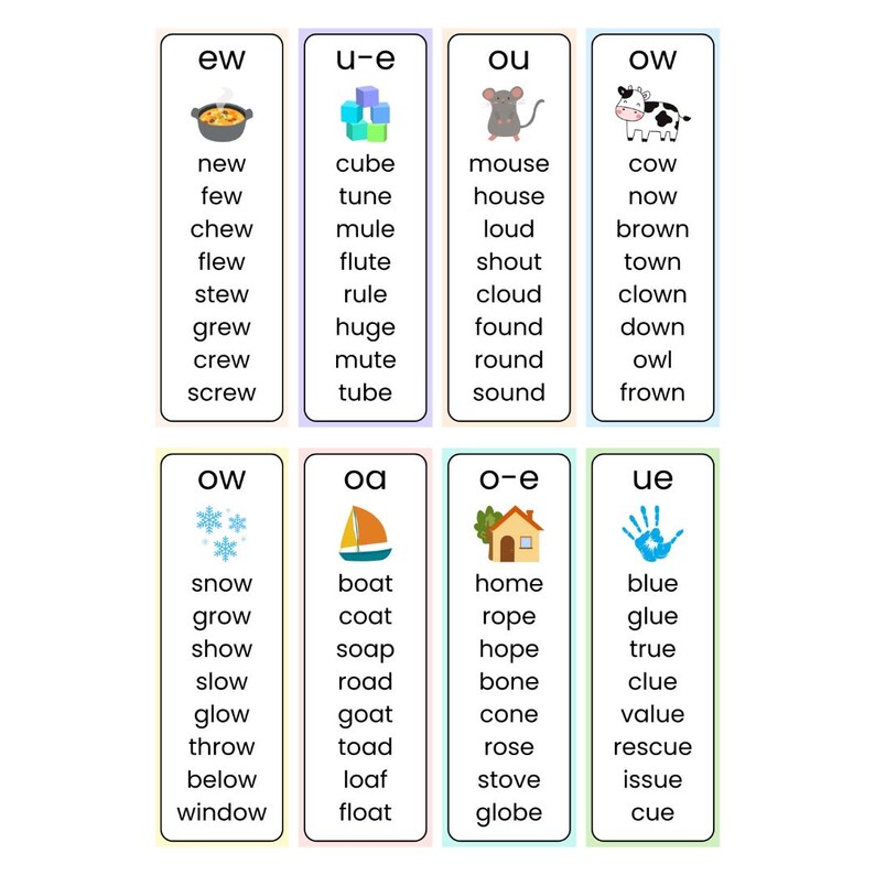 Phonics Flashcards, Vowel Teams, R-controlled, Diphthongs, Long & Short ...