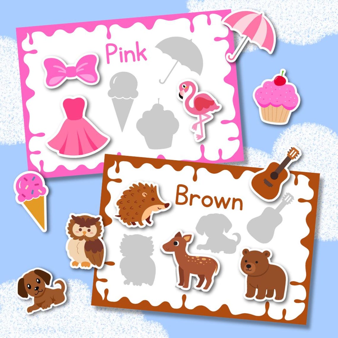 Color Matching Busy Book, Printable Matching Activity Preschool ...